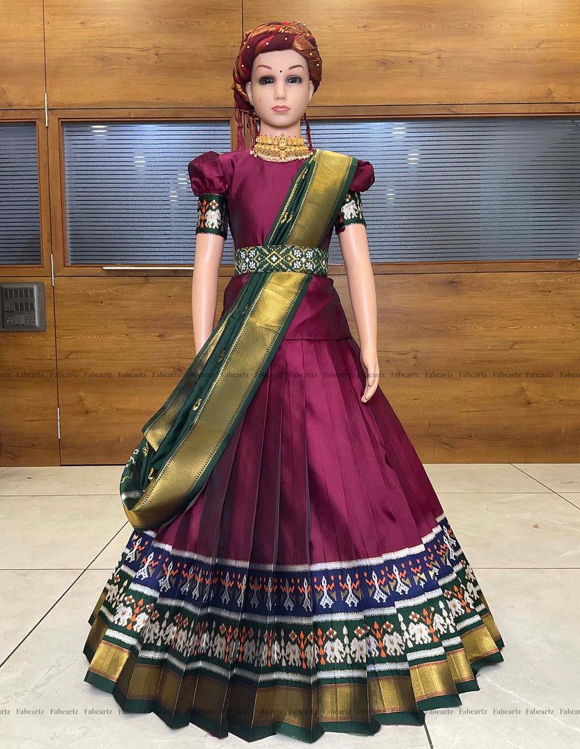 South Indian Festival Traditional Half Saree (AvaniKids) – Fabcartz.com