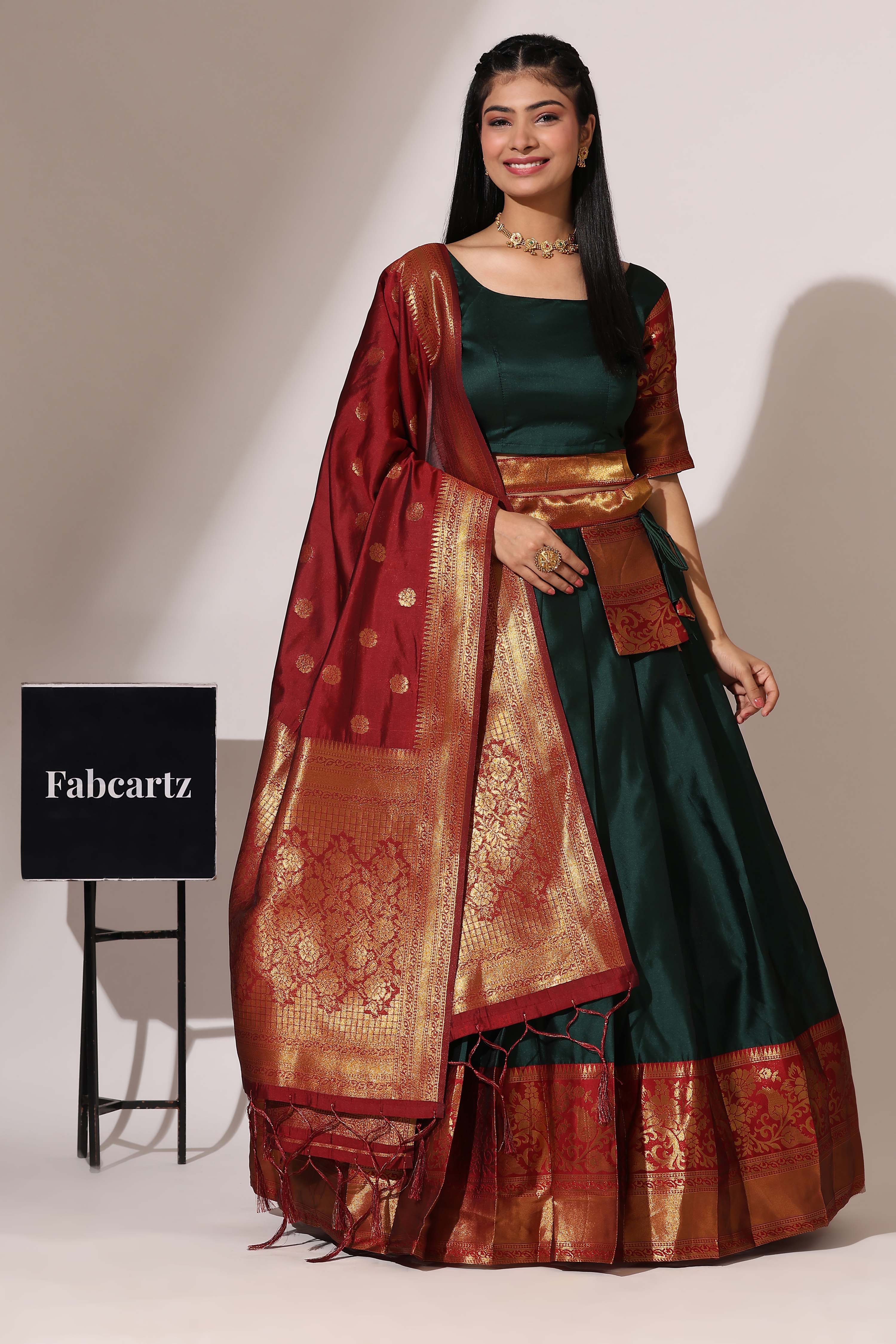South Indian Festival Traditional Half Saree (Sundarii) – Fabcartz.com